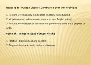 A brief overview of the puritan legacy in | PPT