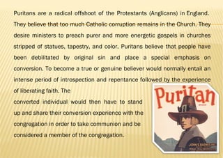 A brief overview of the puritan legacy in | PPT | Christianity ...