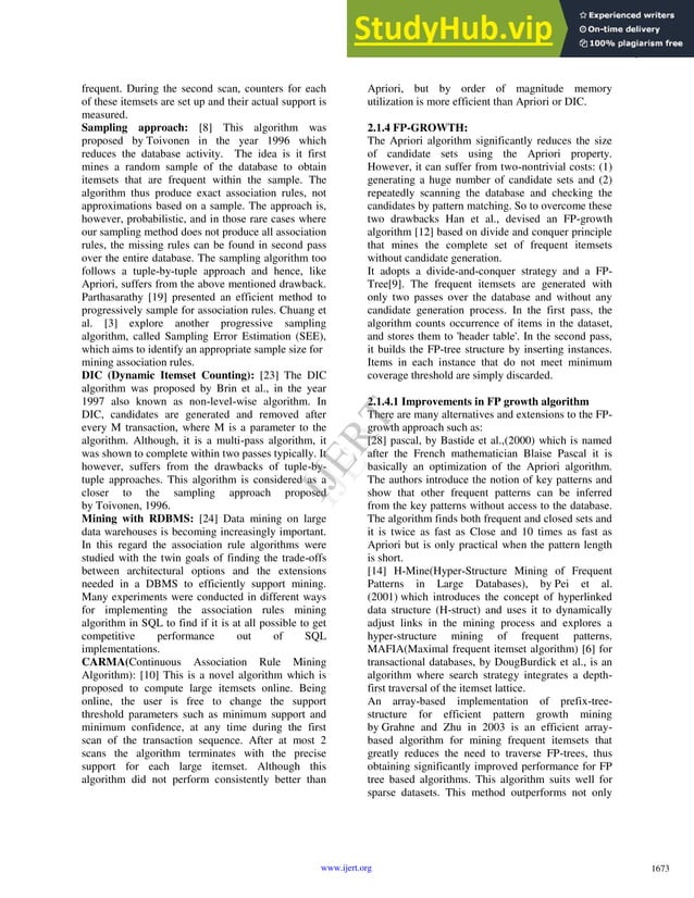 A Brief Overview On Frequent Pattern Mining Algorithms Pdf