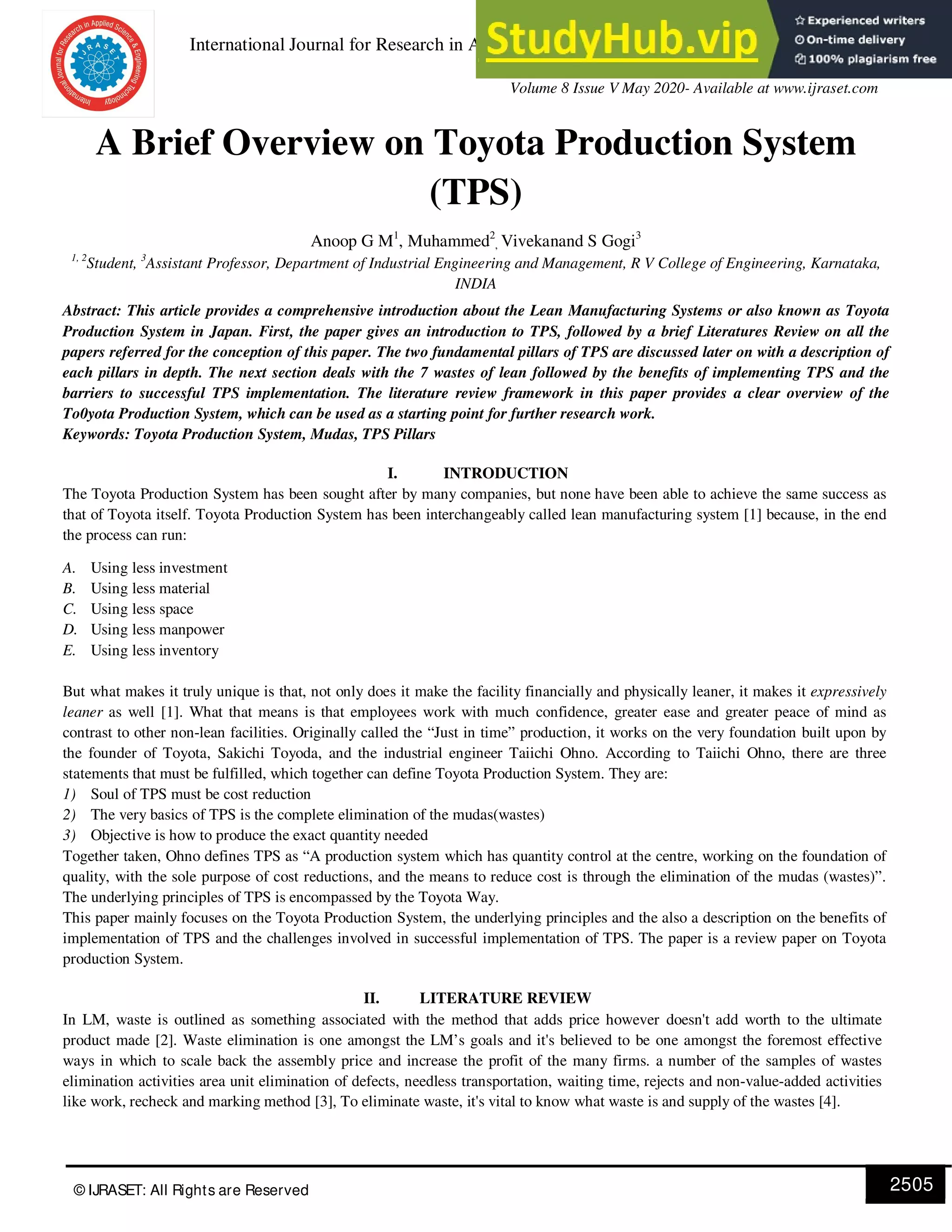 A Brief Overview on Toyota Production System (TPS.pdf