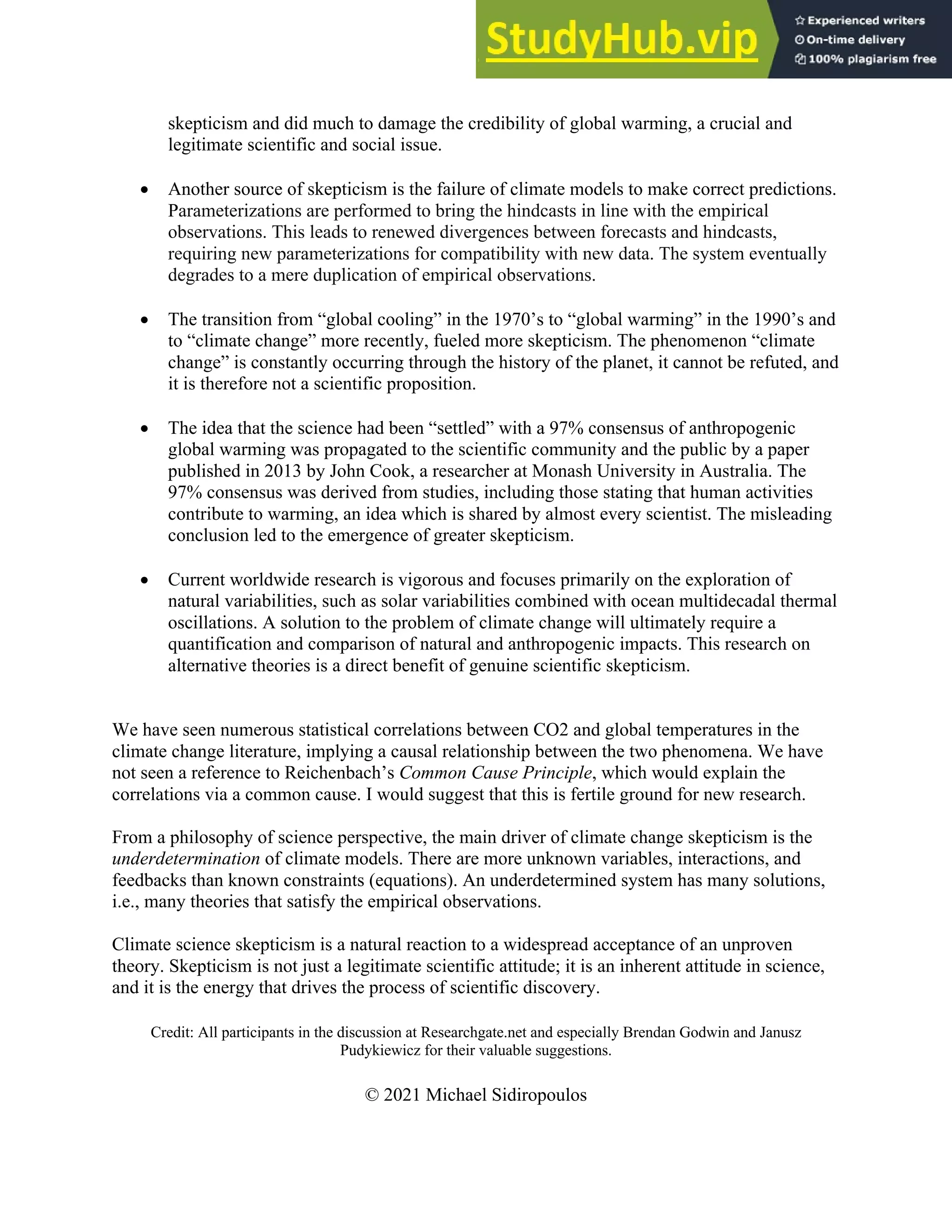 A Brief Perspective On Climate Change Skepticism | PDF