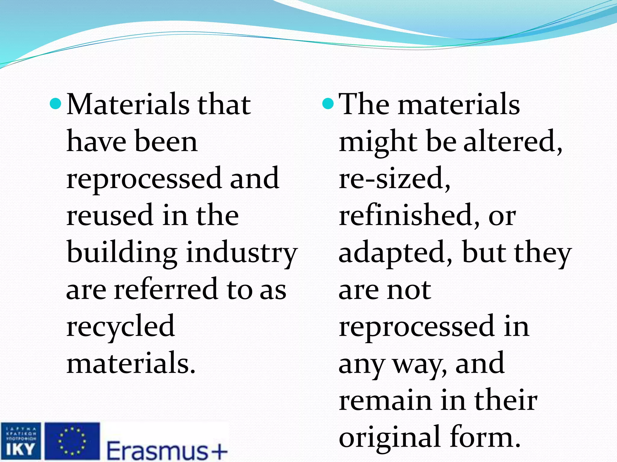 reclaimed materials | PPTX