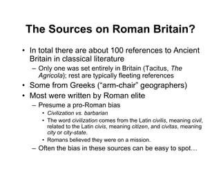 The History of Roman Britain (Notes Class 1) | PDF