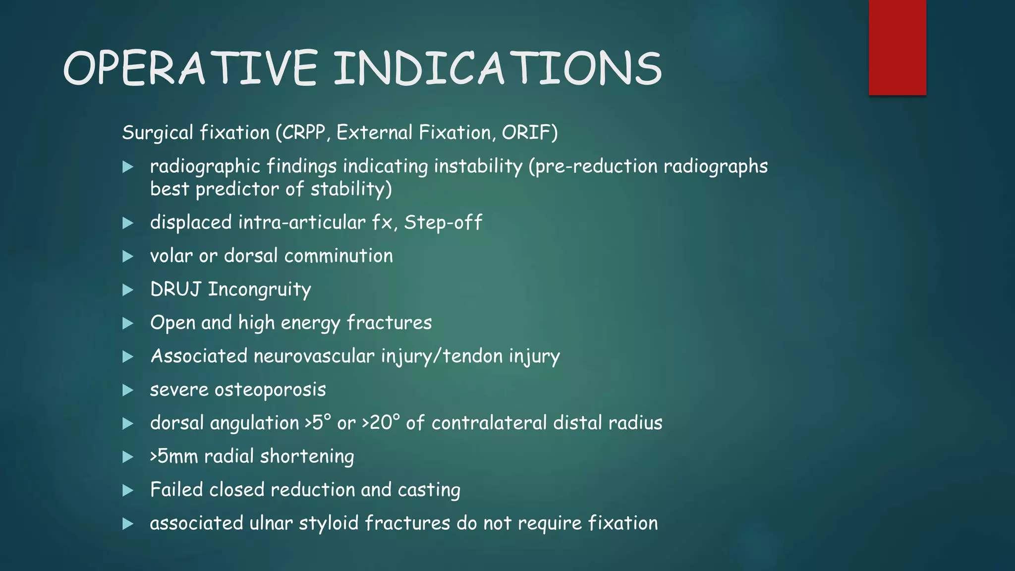 A brief review of distal radius fractures | PPTX