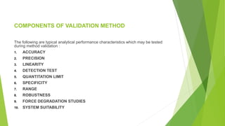 A brief review on development and validation of hplc method. | PPTX