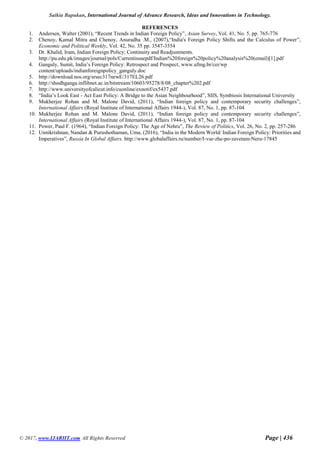 A brief study of the changing nature of indian foreign policy | PDF