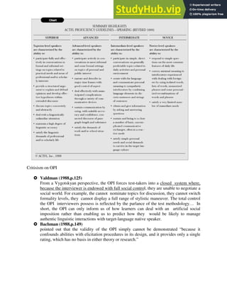 A Brief Summary Of Speaking Assessment - HD Brown. | PDF