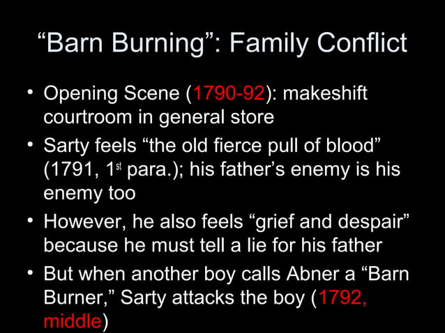 A brief touch on William Faulkner's Barn Burning | PPT