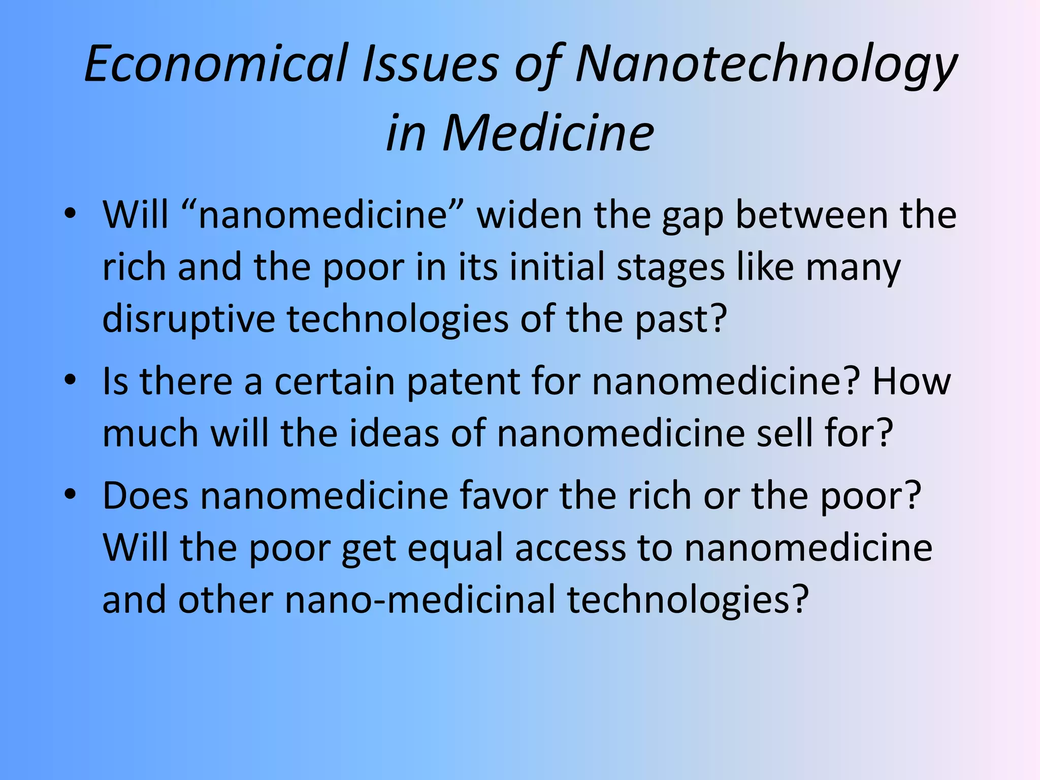 A Overview Of Nanotechnology In Medicine | PPTX | Surgery | Medical Health