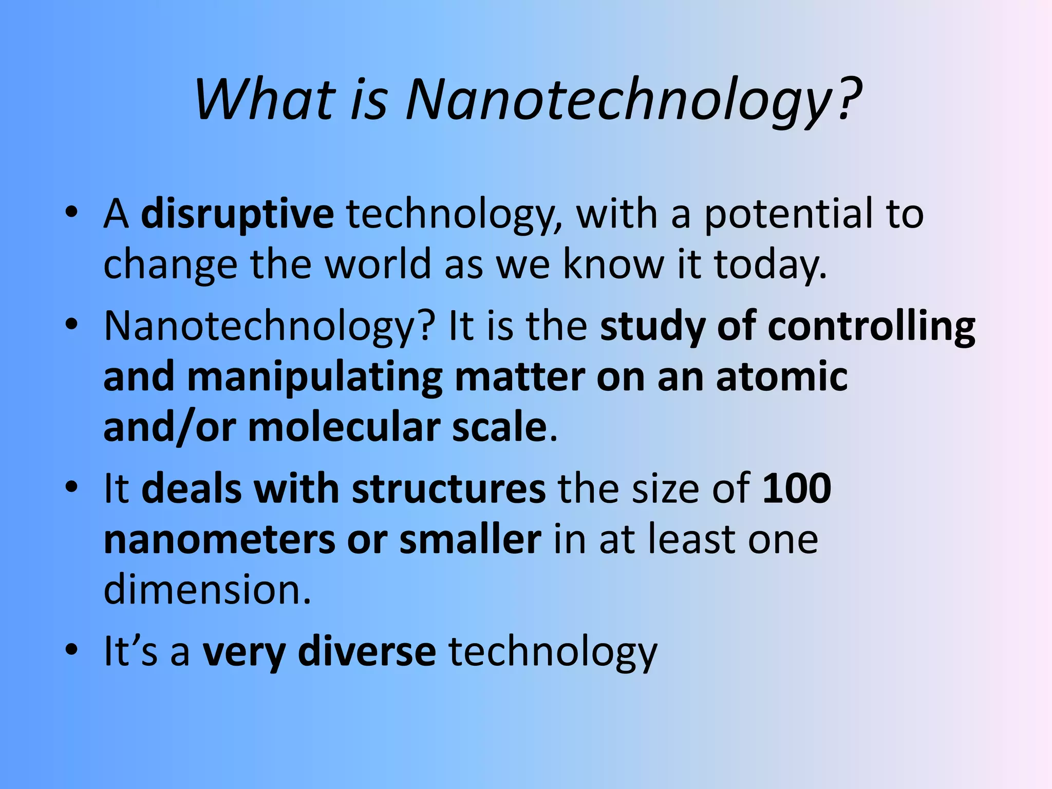 A Overview Of Nanotechnology In Medicine | PPTX | Surgery | Medical Health