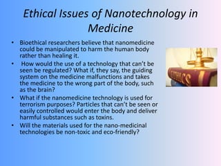 A Overview Of Nanotechnology In Medicine | PPT