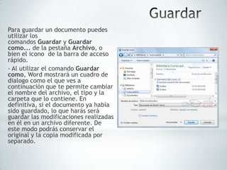 Abrir y guarda un documento word | PPTX