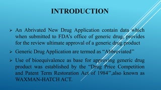 Abriviated new drug application 505(j) filling | PPTX