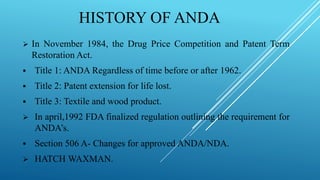 Abriviated new drug application 505(j) filling | PPTX