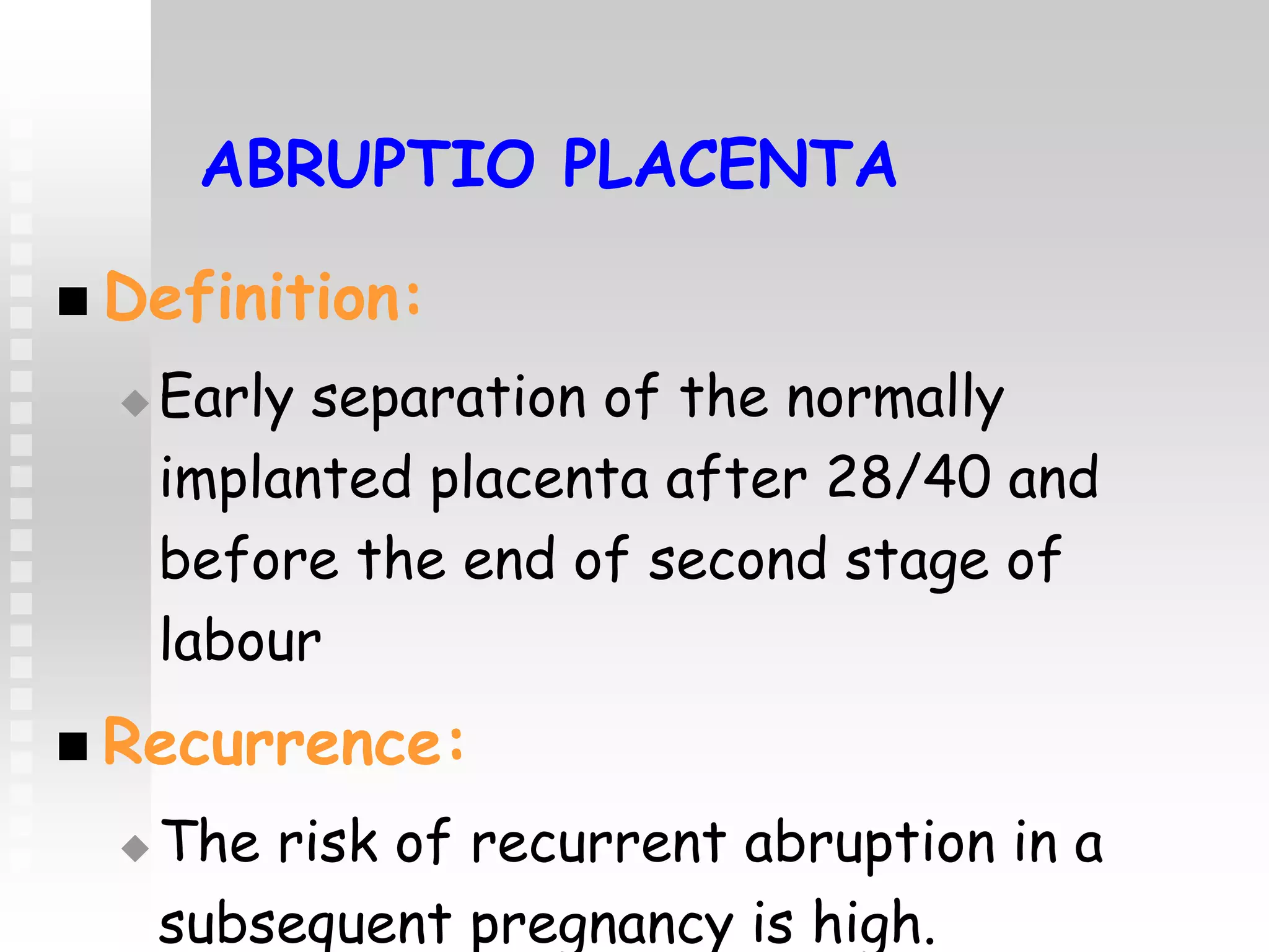 Abruptio placenta | PPTX
