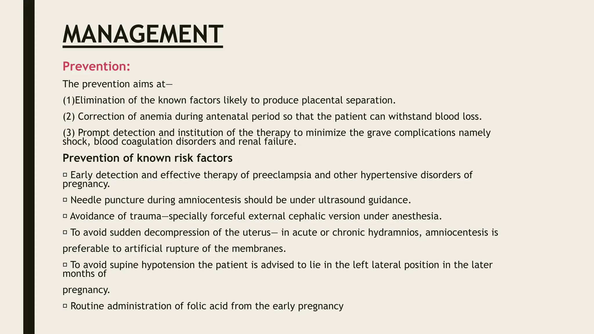 Antepartum Haemorrhage: Abruptio Placenta | PPT