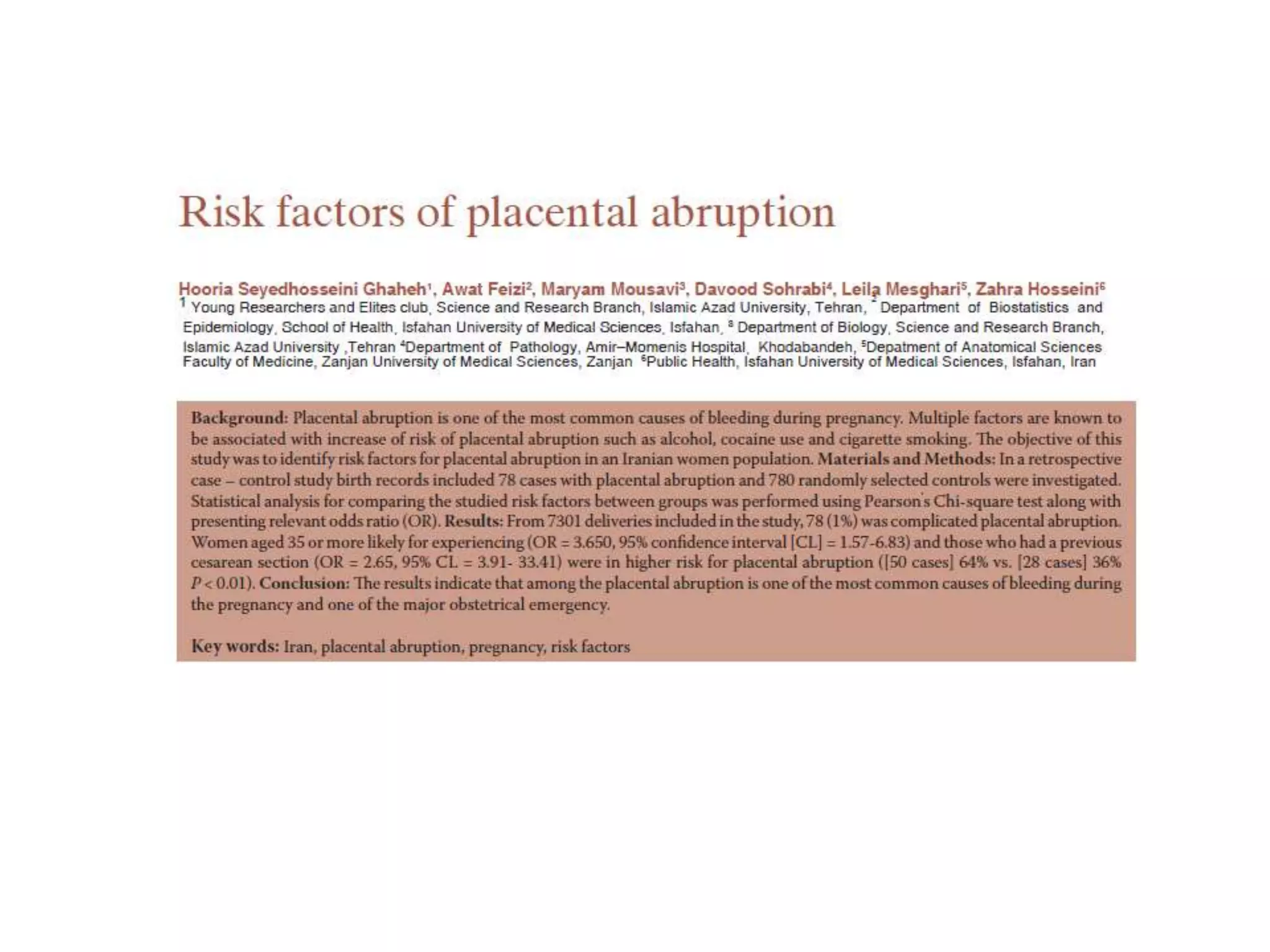 Abruptio Placentae Journal Pptx