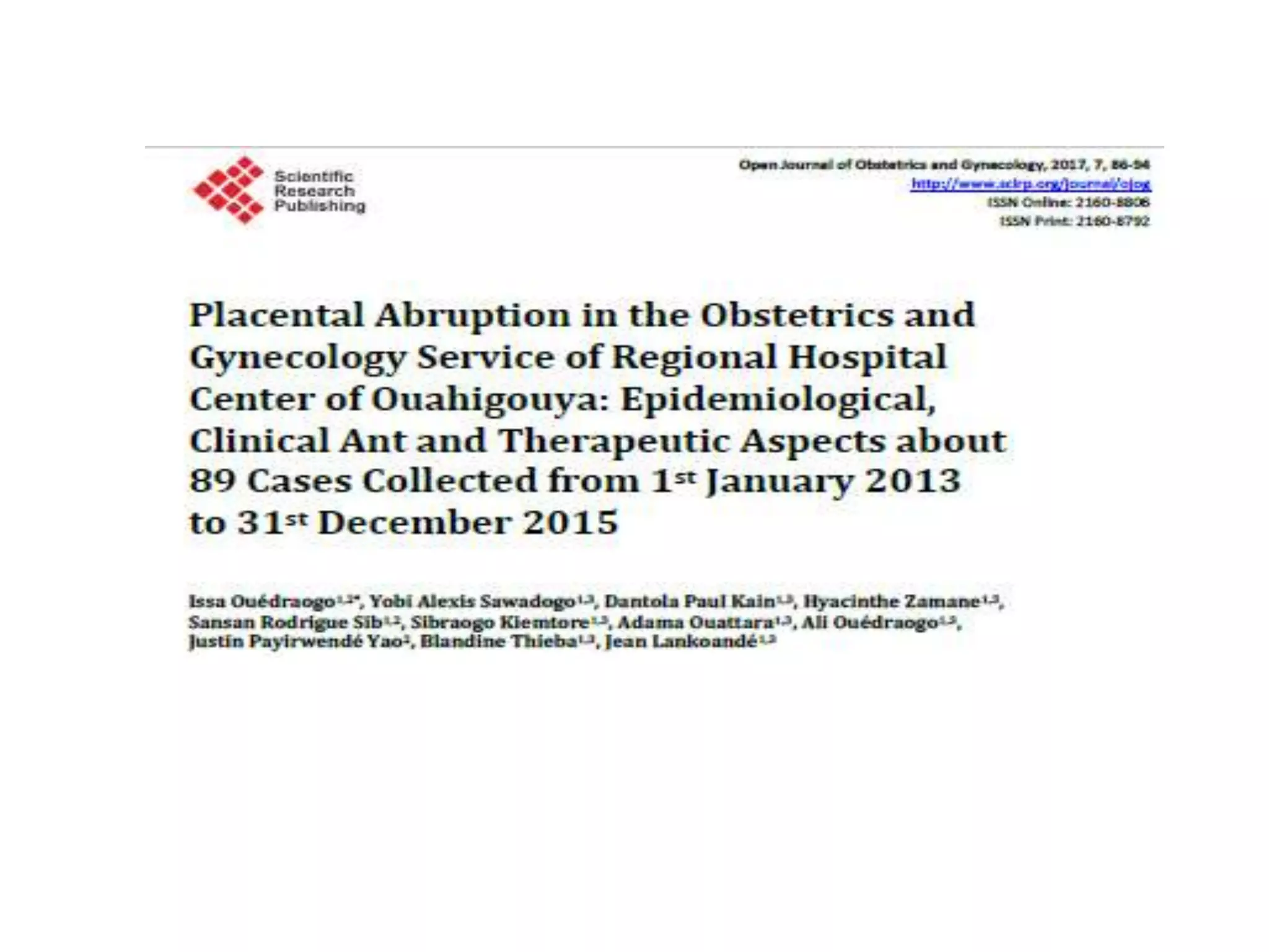 Abruptio Placentae Journal Pptx