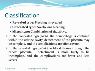 Abruptio Placentae Classification