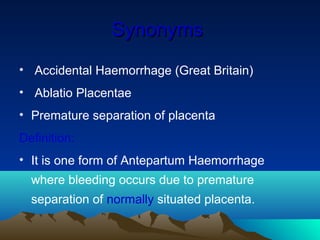 Abruptio placenta vld | PPT