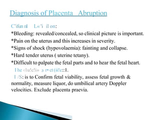 ABRUPTIO PLACENTEA AND ITS MANAGEMENT .pptx