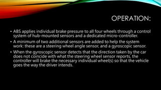 Anti-Lock Braking System (ABS) - An Overview | PPT