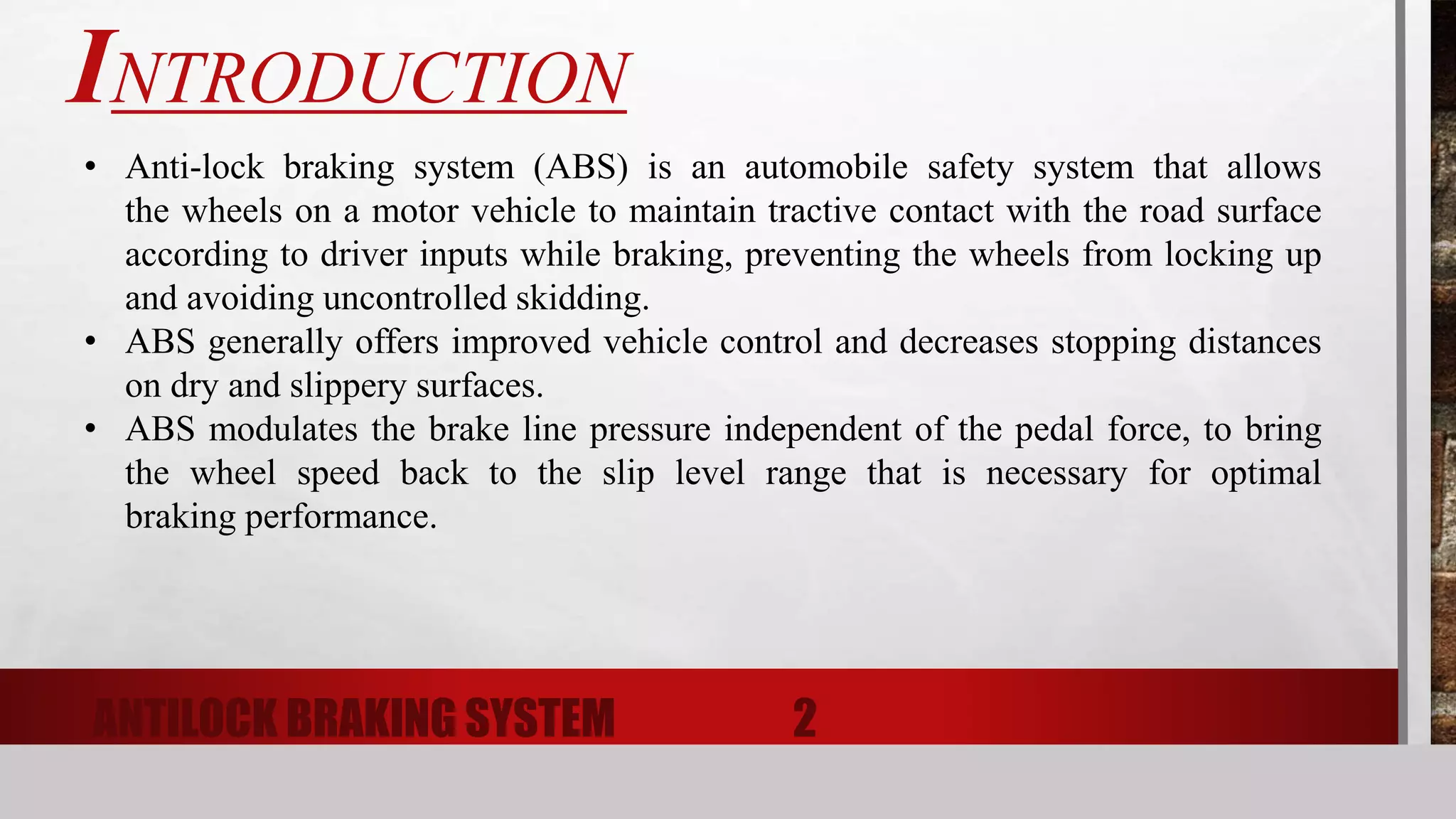 Abs (Anti-lock braking system ) | PPTX
