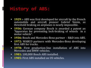 ANTI LOCK BRAKING SYSTEM | PPT
