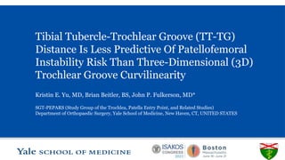 Tibial Tubercle Trochlear Groove Instability Risk | PPT