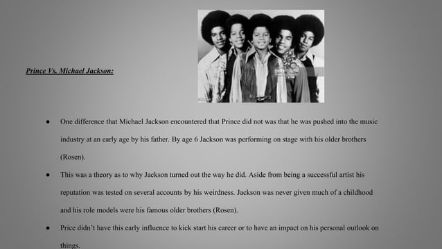 Jackson - MJ vs prince | PPTX | Contemporary Hits/Pop/Top 40 | Music