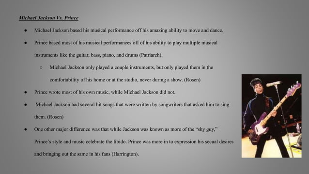 Jackson - MJ vs prince | PPTX | Contemporary Hits/Pop/Top 40 | Music