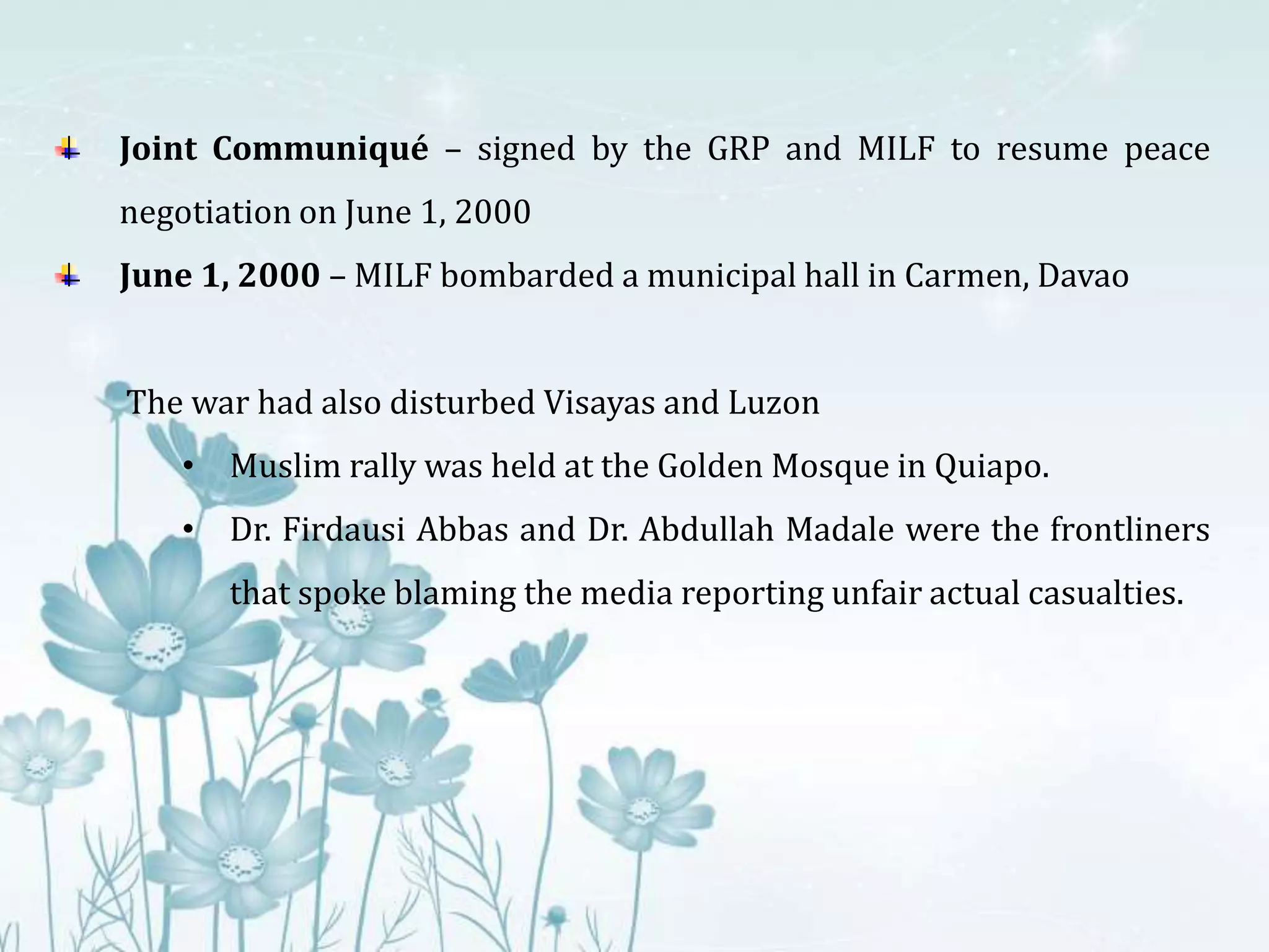 HISTORY OF THE MORO AND INDIGENOUS PEOPLE IN MINSUPALA UNDER THE ...