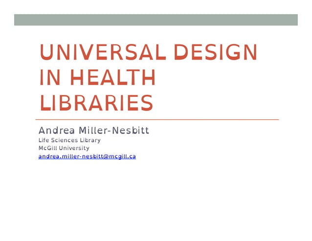 Universal Design in Health Libraries | PPT