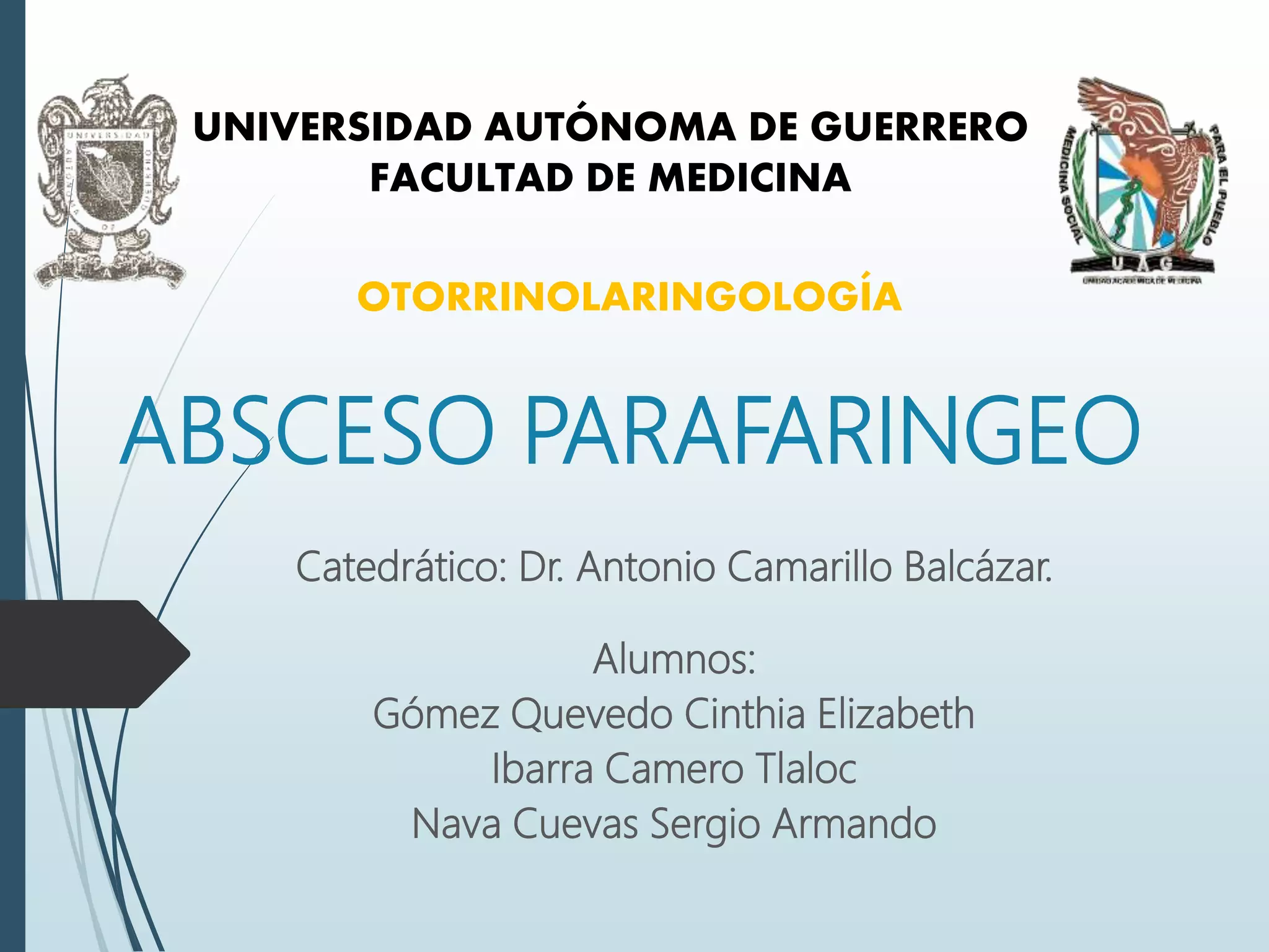 Absceso Parafaringeo Otorrinolaringologia Ppt