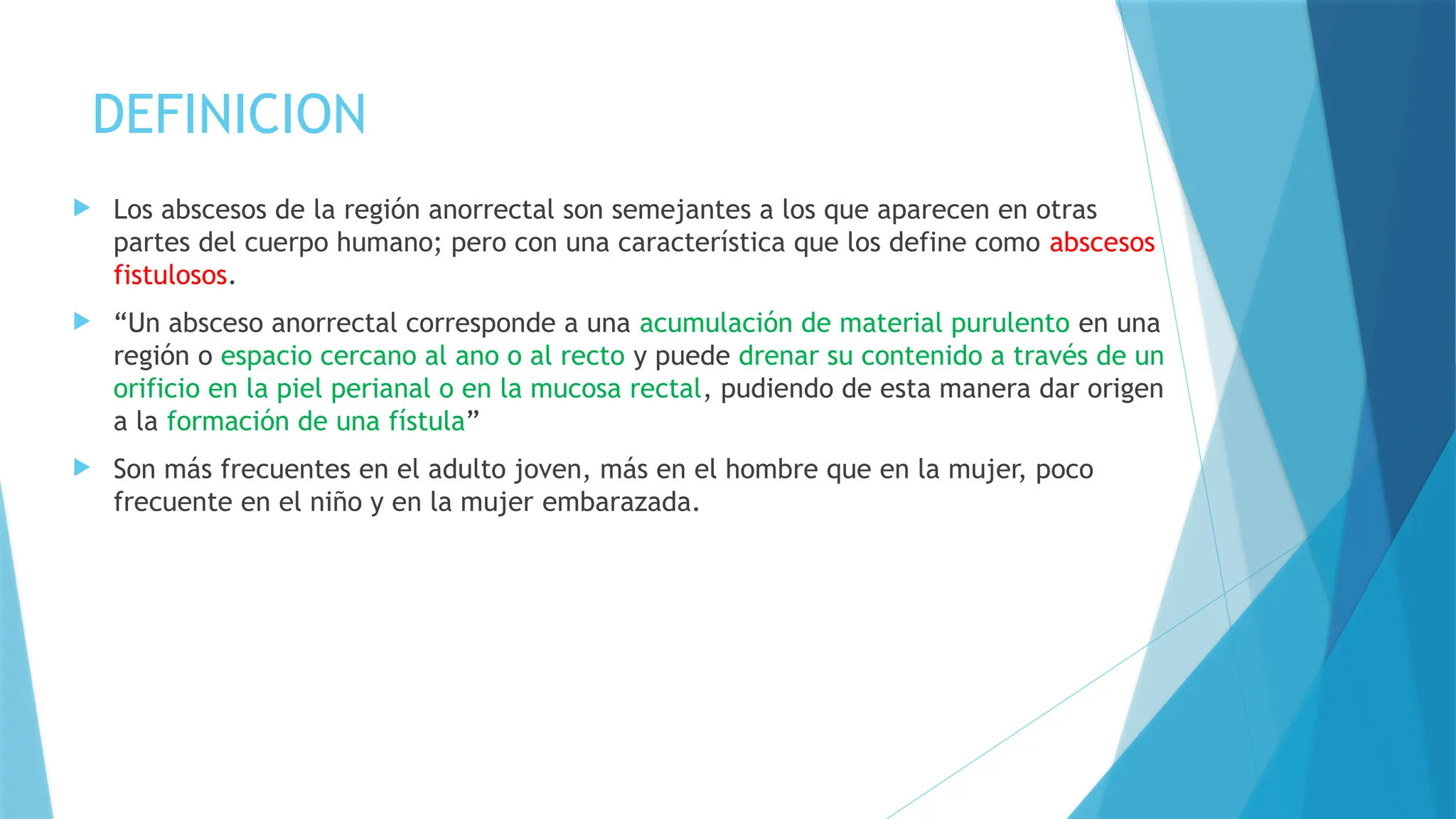 ABSCESOS PERIANALES MANEJO DIAGNOSTICO CLINICO | PPTX