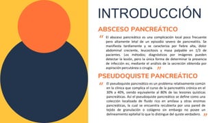 Absceso y pseudoquiste pancreático | PPTX