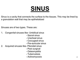 Abscess and its types, treatment . SINUS and its types | PPT