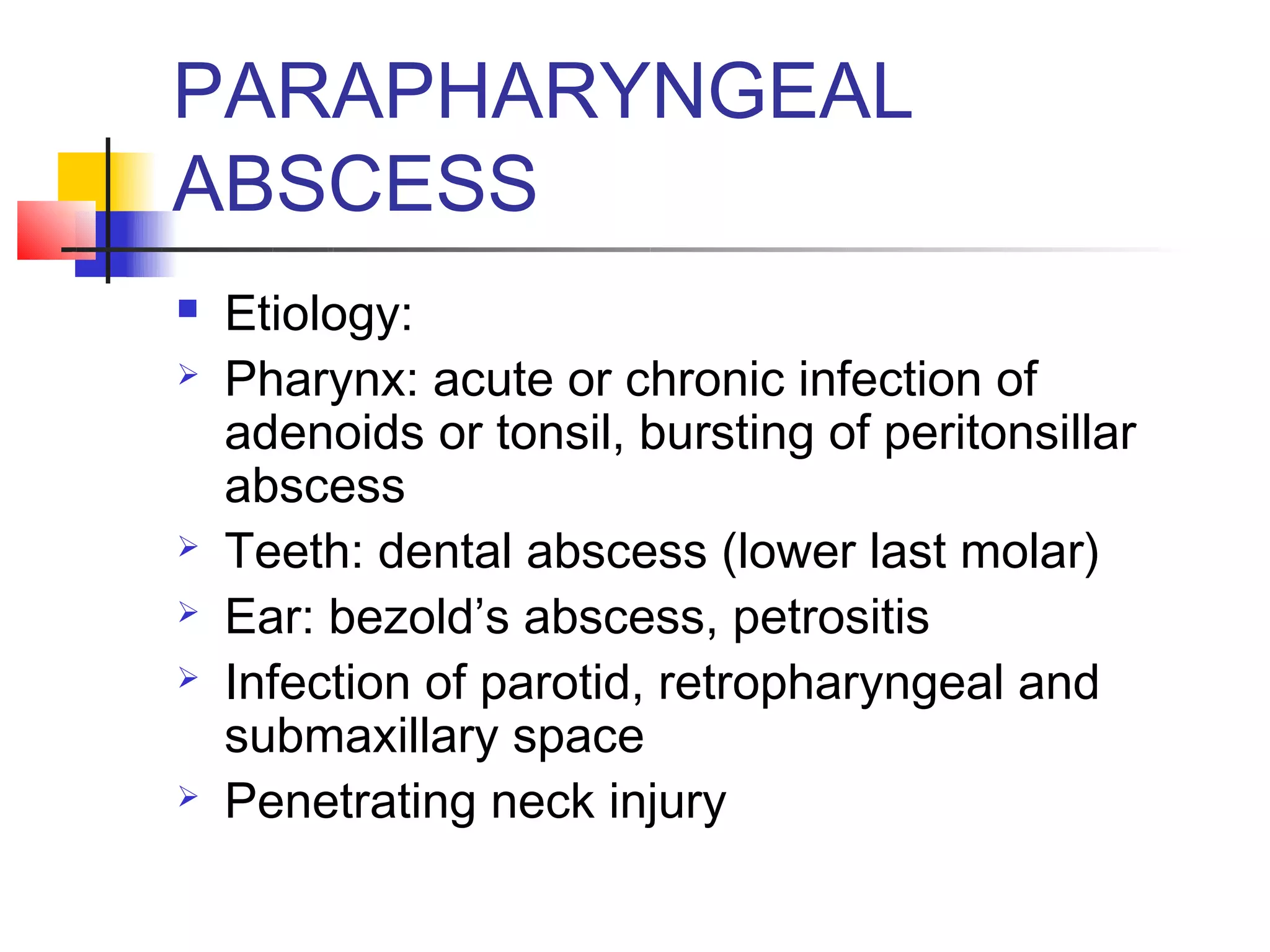 Abscesses in relation to pharynx | PPT