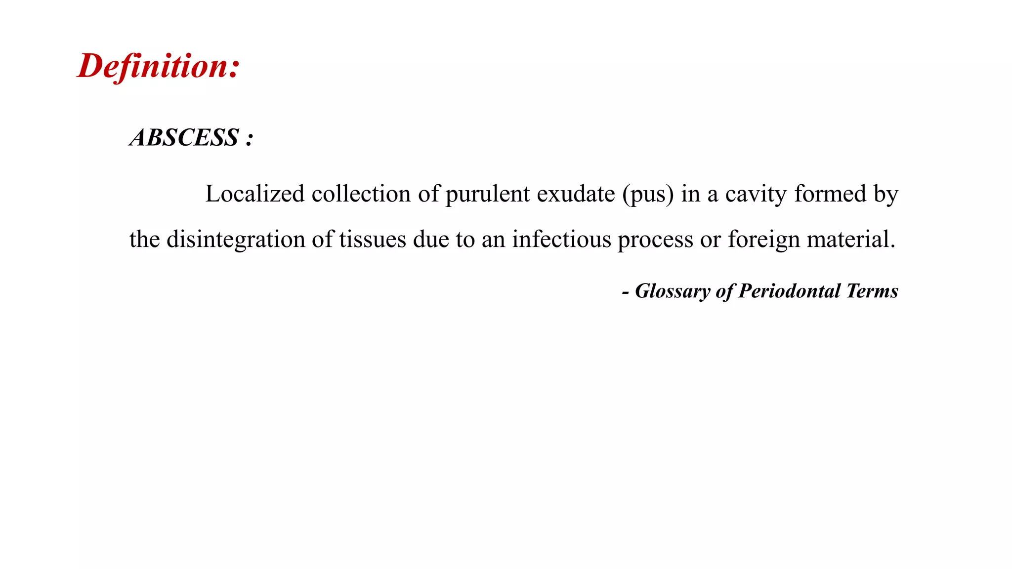 Abscesses of the periodontium | PPT