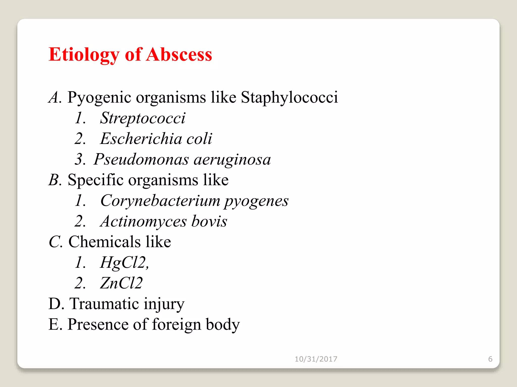 Abscess hematoma & maggot wound | PPTX