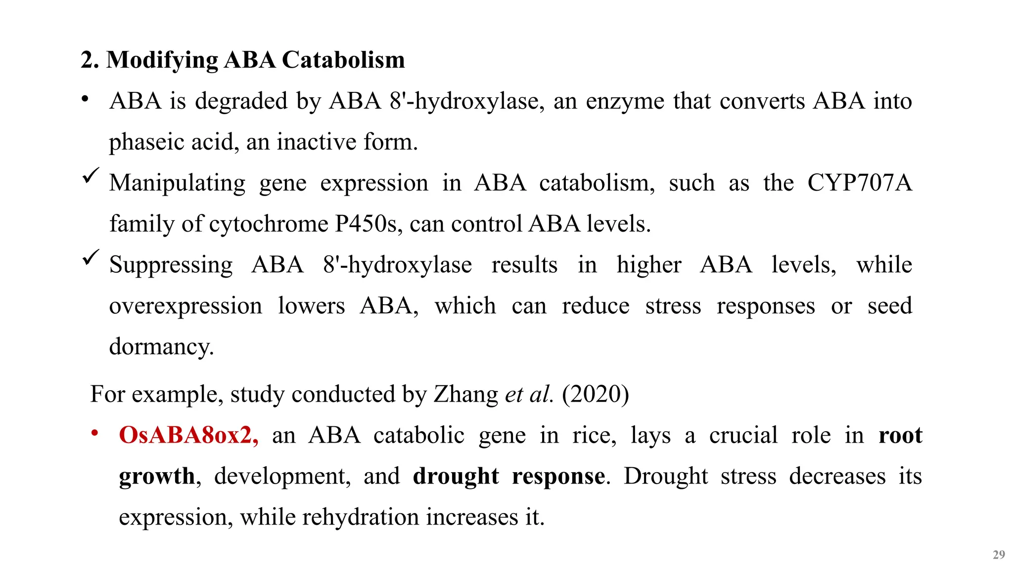 Abscisic acid - Biosynthesis, Metabolism, Signal Perception ...