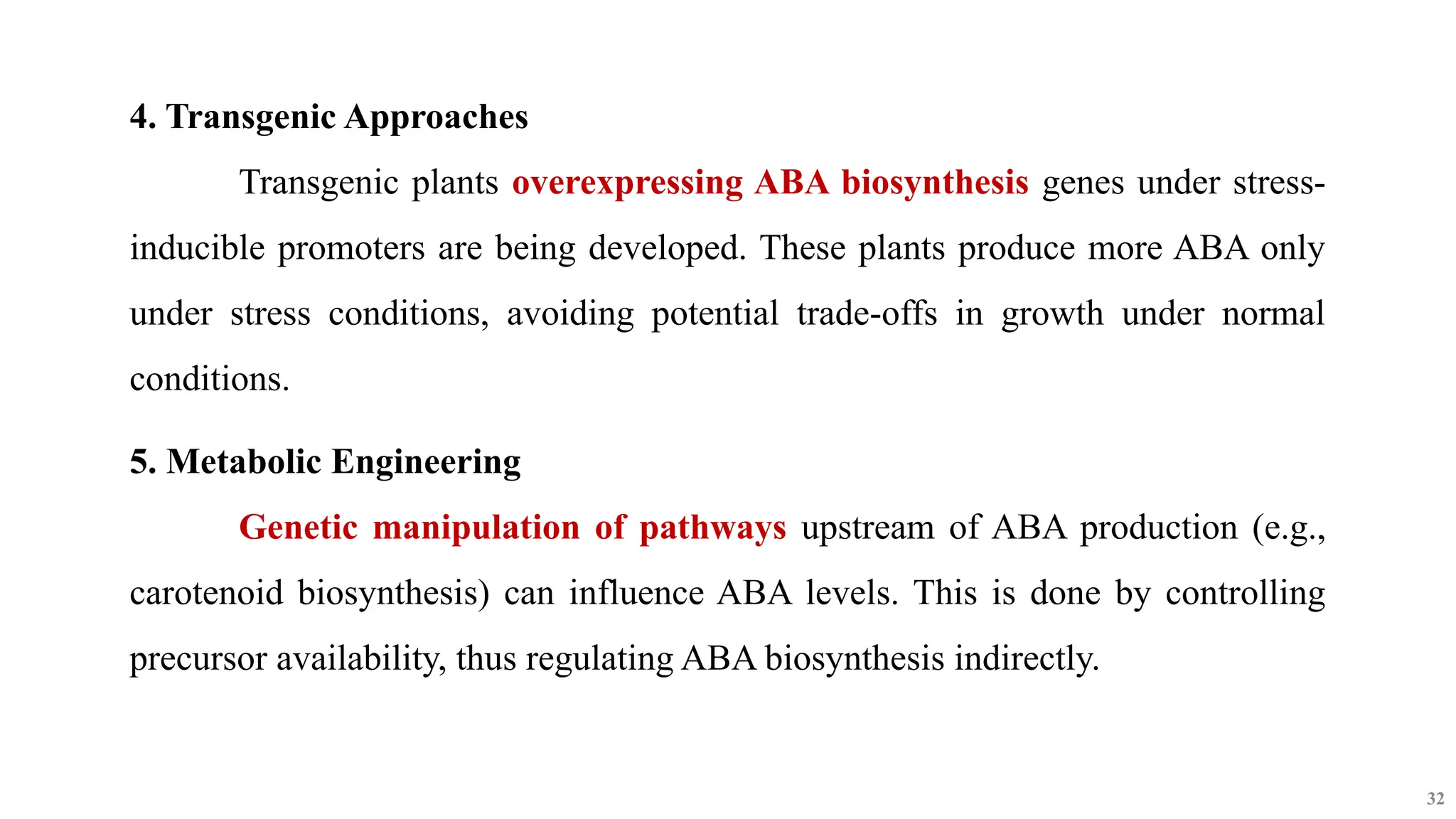 Abscisic acid - Biosynthesis, Metabolism, Signal Perception ...
