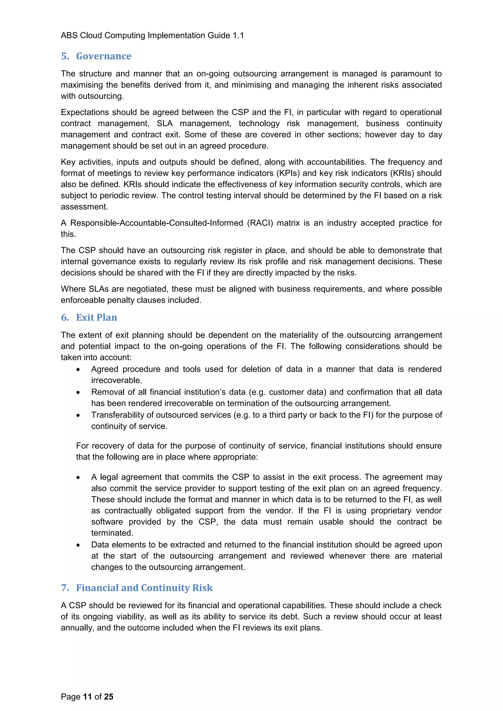 ABS Cloud Computing Implementation Guide 1.1 | PDF