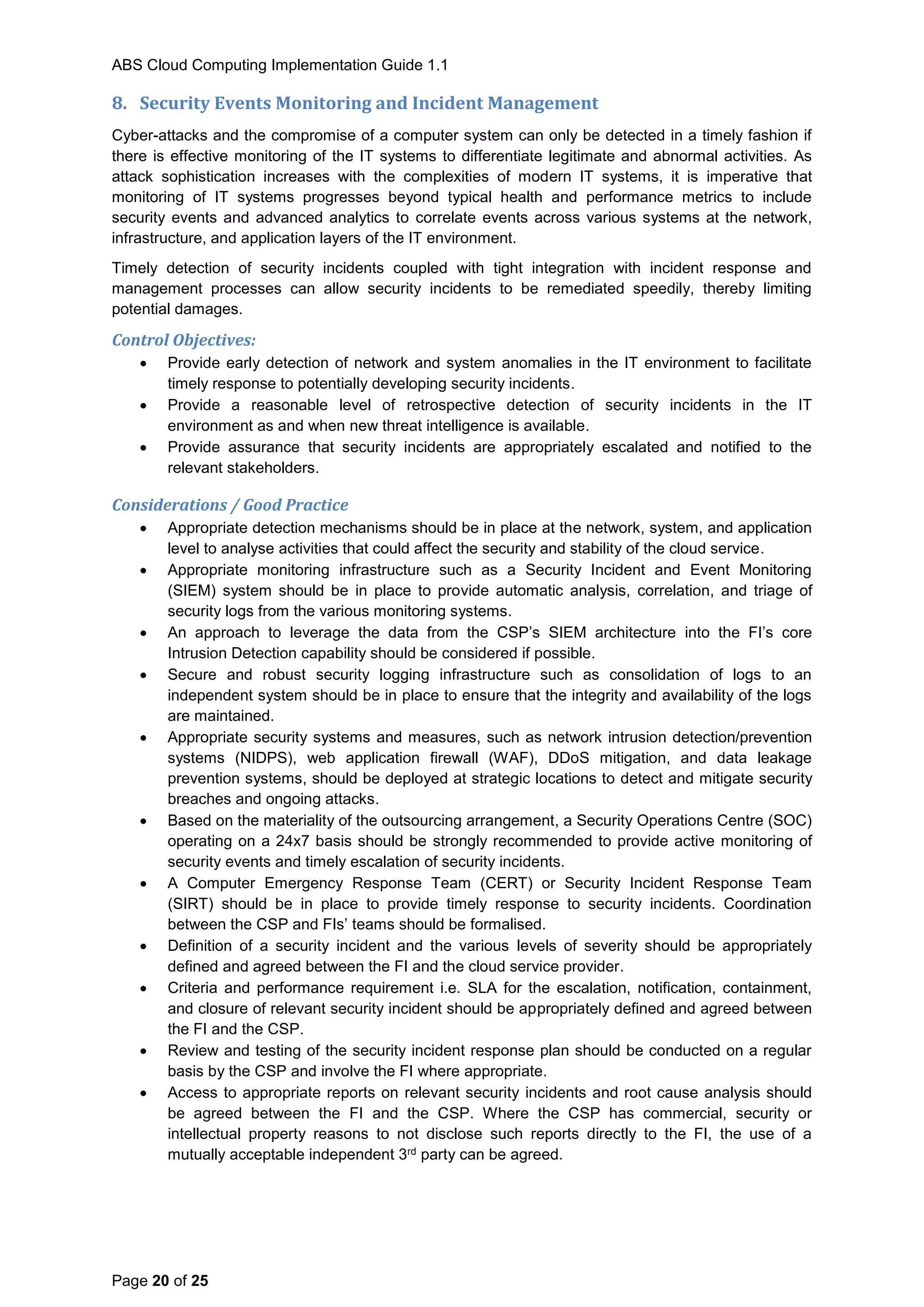 ABS Cloud Computing Implementation Guide 1.1 | PDF