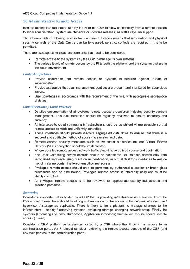 ABS Cloud Computing Implementation Guide 1.1 | PDF