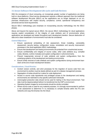 ABS Cloud Computing Implementation Guide 1.1 | PDF