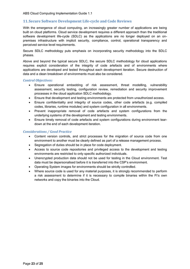 ABS Cloud Computing Implementation Guide 1.1 | PDF