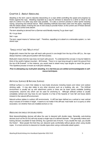 Abseiling rock climbing intro handbook | PDF