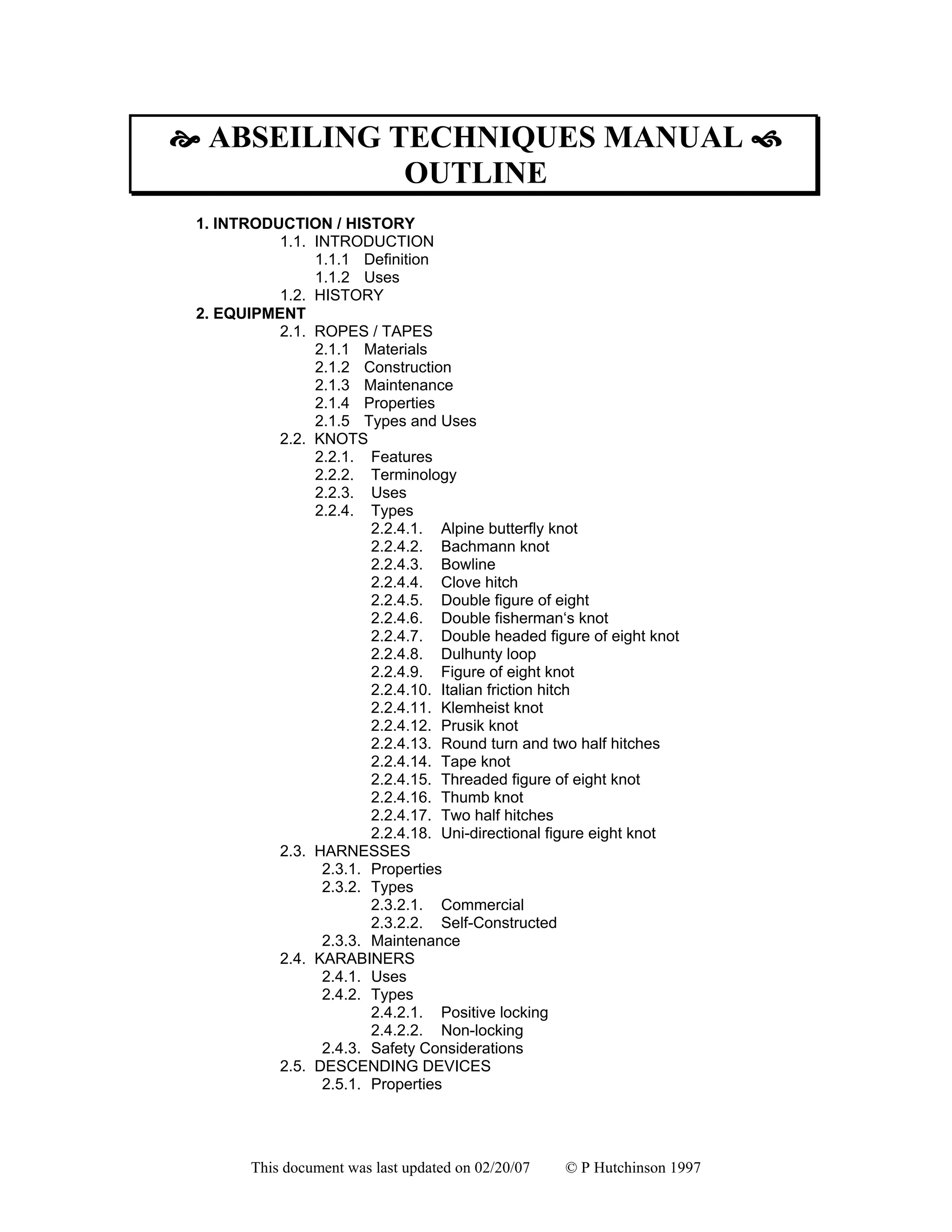Abseiling techniques manual | PDF