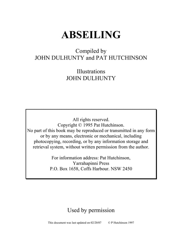 Abseiling techniques manual | PDF